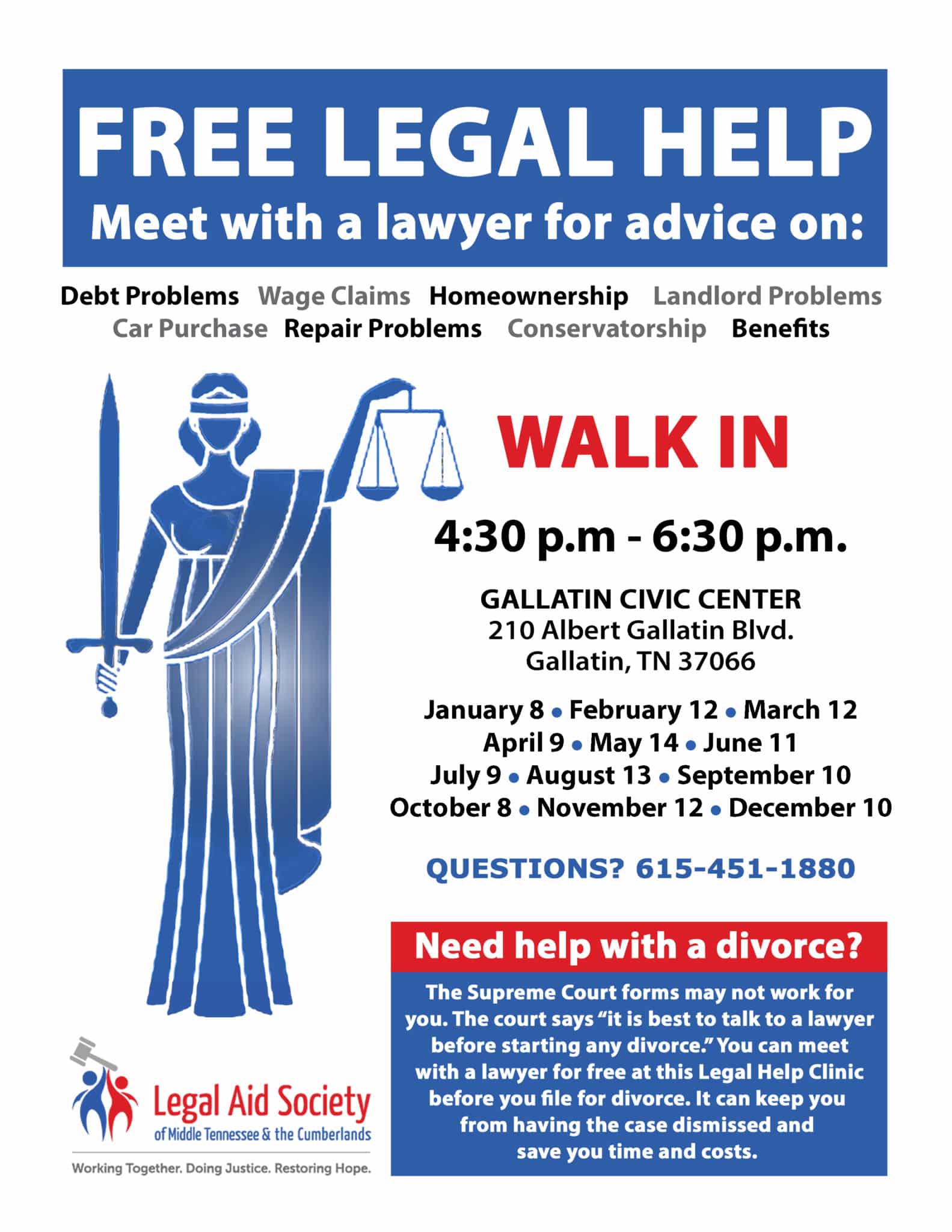 Gallatin Flyer Courthouse 2019 | Legal Aid Society of Middle Tennessee