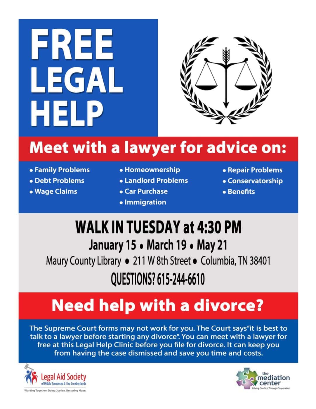 Columbia Flyer Spring 2019 Page 001 | Legal Aid Society of Middle Tennessee